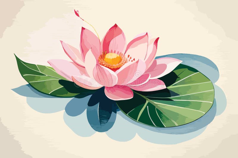 Lotus Flower Watercolor Art and Illustration Created with Ai Stock ...
