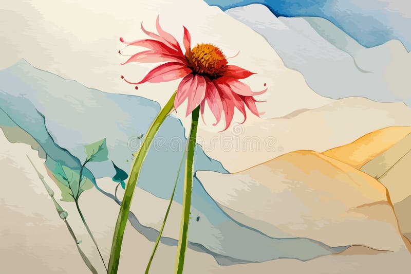 Zinnia Flower Watercolor Art and Illustration Created with Ai Stock ...