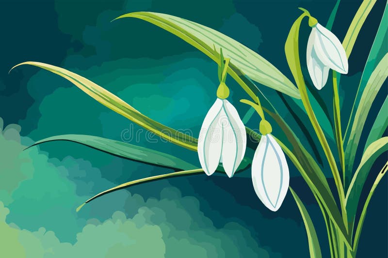 Snowdrop Flower Watercolor Art and Illustration Created with Ai Stock ...