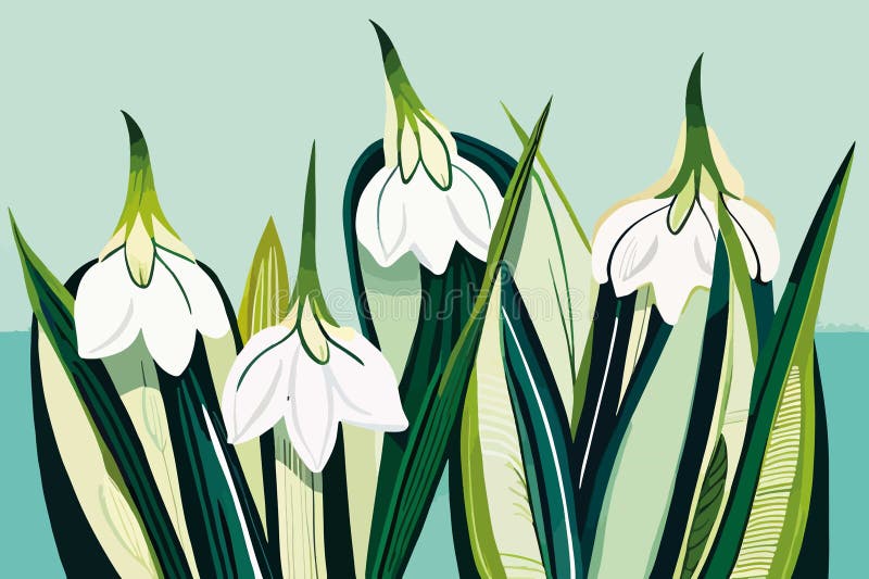 Snowdrop Flower Watercolor Art and Illustration Created with Ai Stock ...