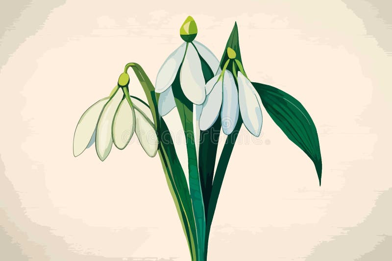 Snowdrop Flower Watercolor Art and Illustration Created with Ai Stock ...