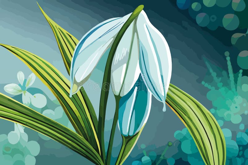 Snowdrop Flower Watercolor Art and Illustration Created with Ai Stock ...