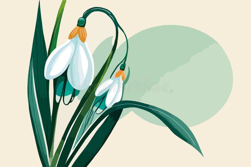 Snowdrop Flower Watercolor Art and Illustration Created with Ai Stock ...