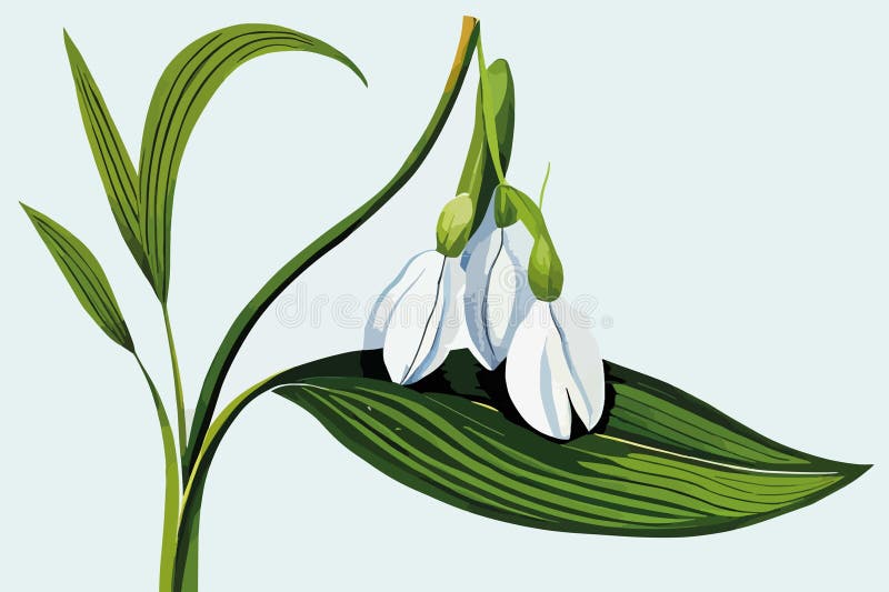 Snowdrop Flower Watercolor Art and Illustration Created with Ai Stock ...
