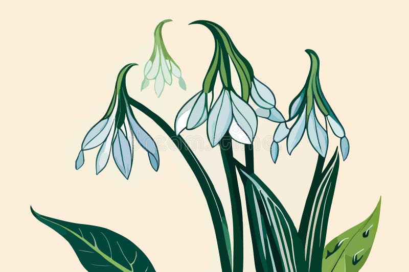 Snowdrop Flower Watercolor Art and Illustration Created with Ai Stock ...