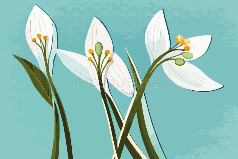 Snowdrop Flower Watercolor Art and Illustration Created with Ai Stock ...