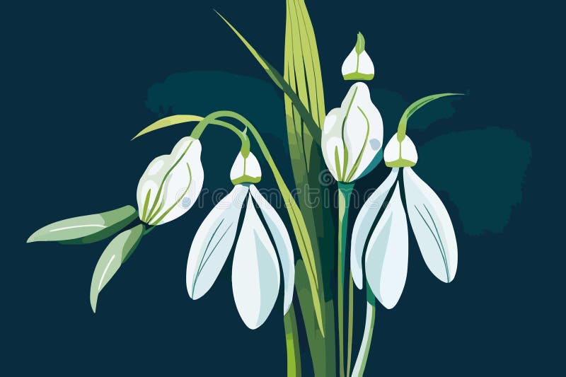 Snowdrop Flower Watercolor Art and Illustration Created with Ai Stock ...