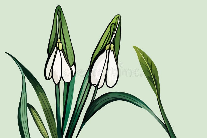Snowdrop Flower Watercolor Art and Illustration Created with Ai Stock ...