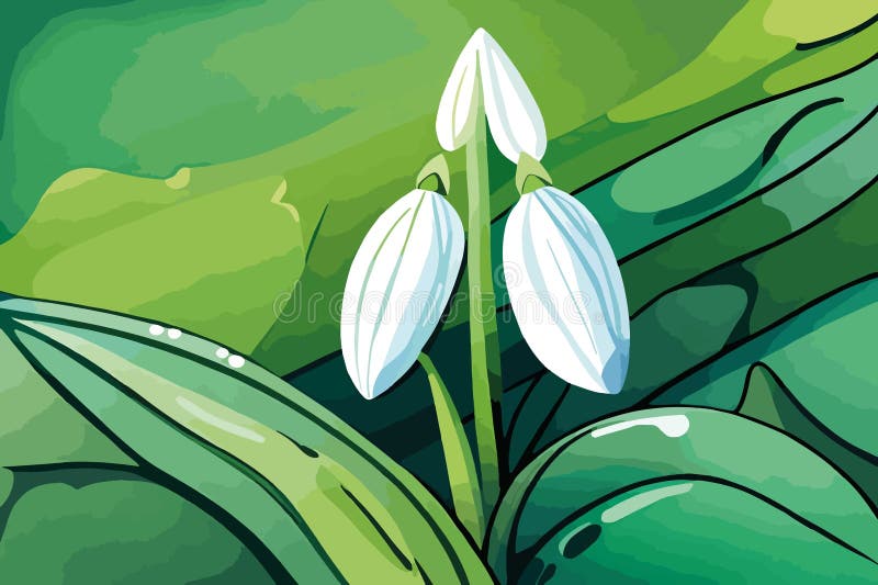 Snowdrop Flower Watercolor Art and Illustration Created with Ai Stock ...
