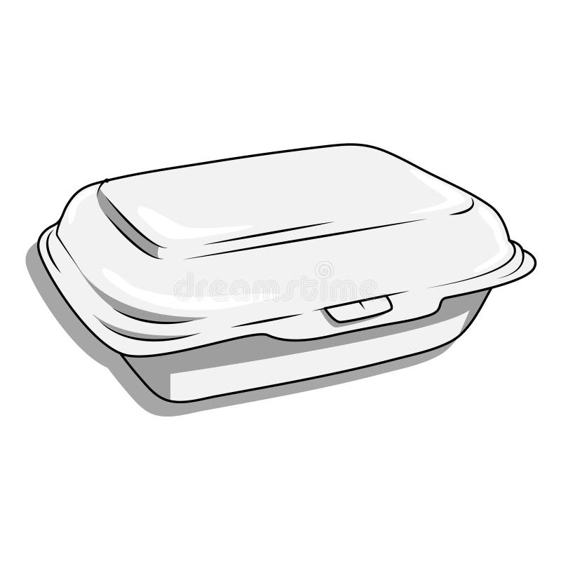Simple Vector Styrofoam Rice Box Stock Vector - Illustration of meal ...