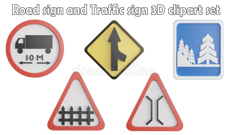 Road Sign Side View Clipart Element ,3D Render Traffic Sign Concept ...