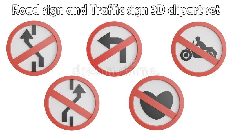 Road Sign Side View Clipart Element ,3D Render Traffic Sign Concept ...