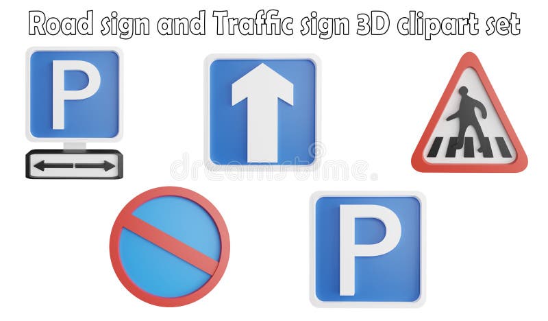 Road Sign Side View Clipart Element ,3D Render Traffic Sign Concept ...