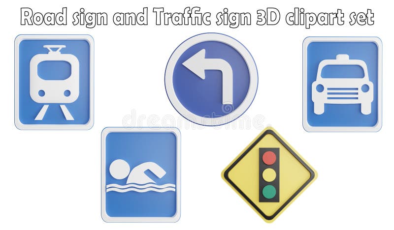 Road Sign Side View Clipart Element ,3D Render Traffic Sign Concept ...
