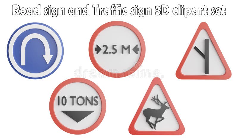 Road Sign Side View Clipart Element ,3D Render Traffic Sign Concept ...