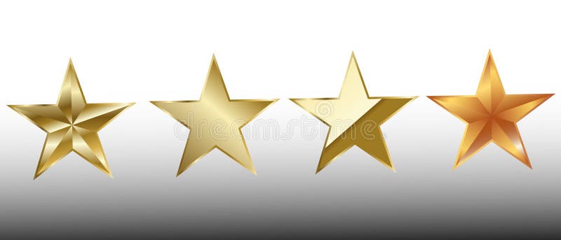 Star. Set of Gold Stars in Golden Style Stock Vector - Illustration of ...