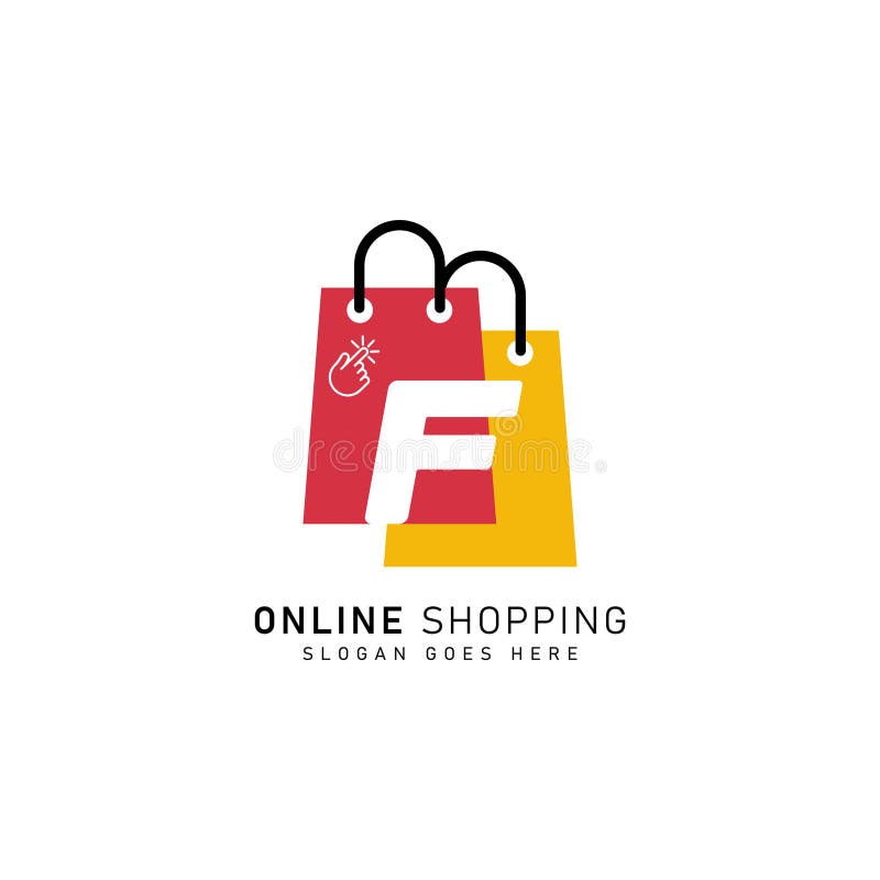 Shopping Bag Logo Icon Symbol with Letter F. Vector File Alphabet F ...