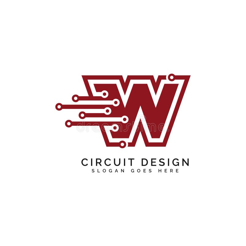 Letter W Logo, Circuit Shape Symbol, Technology and Digital Abstract ...