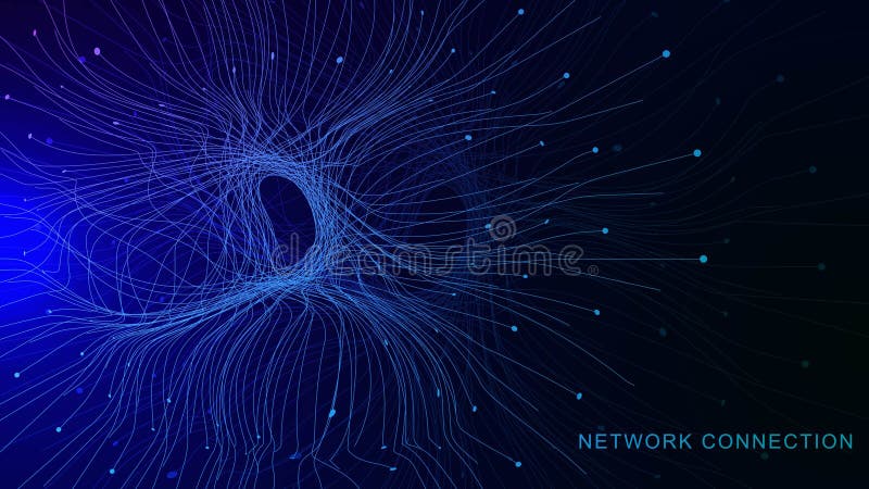 Abstract Digital Tech and Network Connection or Communication ...
