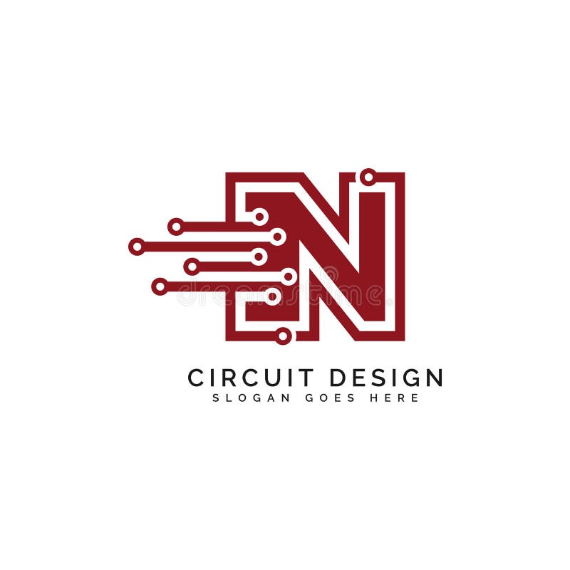 Letter N Logo, Circuit Shape Symbol, Technology and Digital Abstract ...