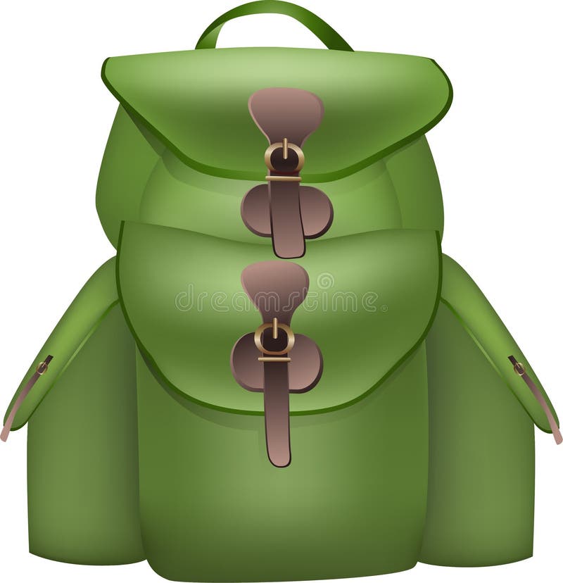 Green Backpack Design Flat Style Trendy Modern Vector Illustration on ...
