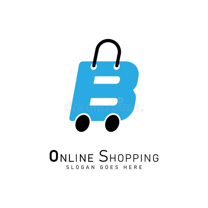 Letter B for Shopping Logo Template, Ecommerce Icon. Alphabet B Bag ...