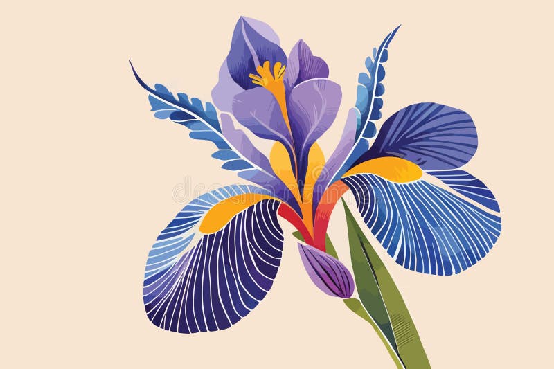 Iris Flower Watercolor Art and Illustration Created with Ai Stock ...