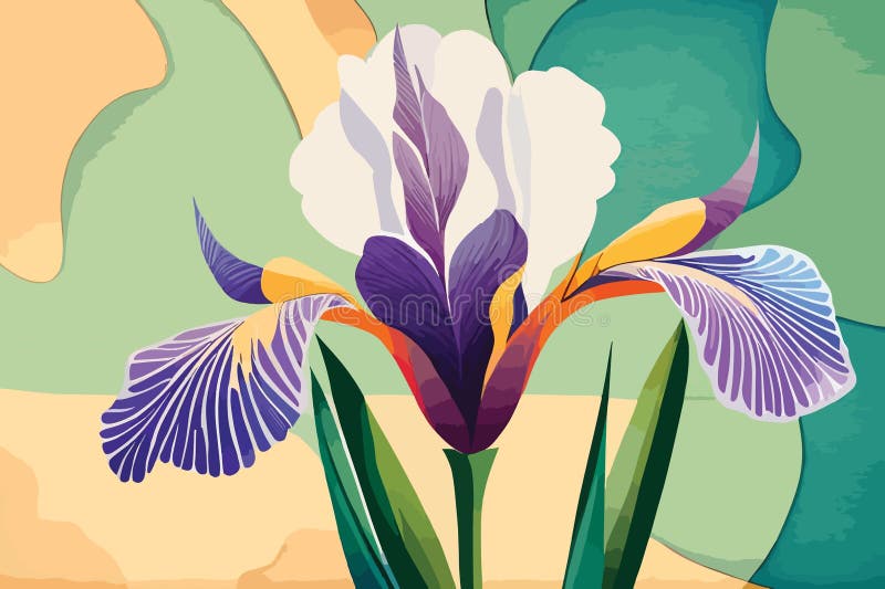 Iris Flower Watercolor Art and Illustration Created with Ai Stock ...