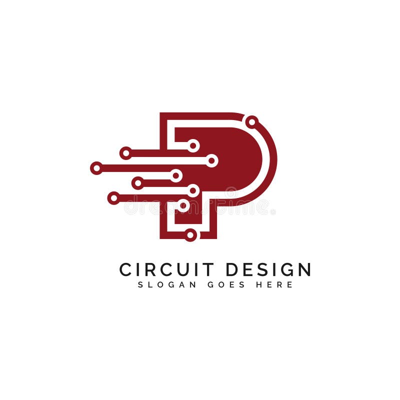 Letter P Logo, Circuit Shape Symbol, Technology and Digital Abstract ...