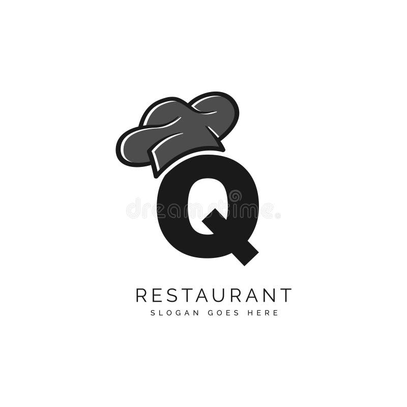 Letter Q Logo with Chef S Hat for a Restaurant. Alphabet Q Concept ...