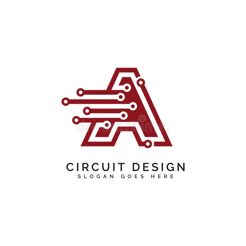 Letter a Logo, Circuit Shape Symbol, Technology and Digital Abstract ...