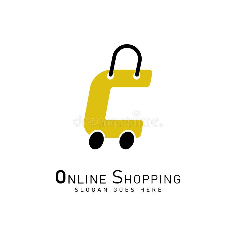 Letter C for Shopping Logo Template, Ecommerce Icon. Alphabet C Bag ...