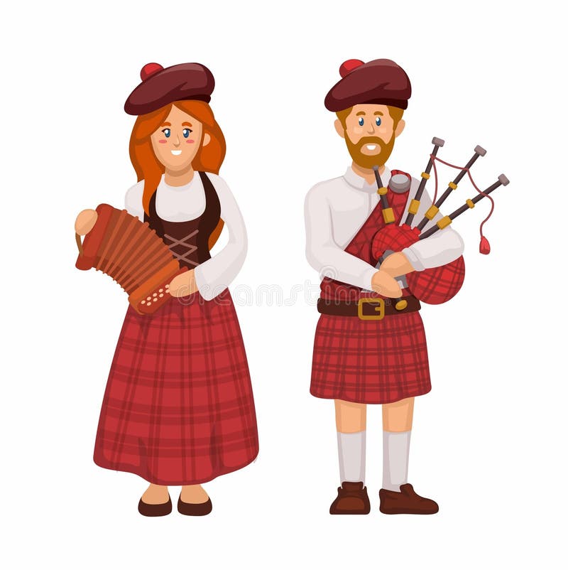 Scotland People in Uniform Playing Traditional Music Instrument ...