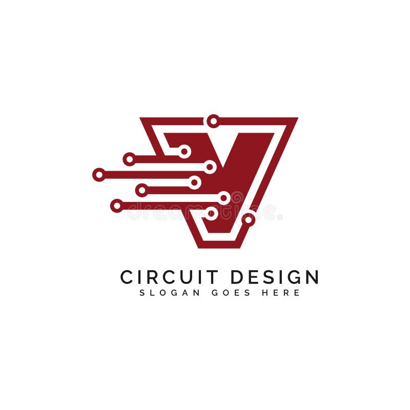 Letter V Logo, Circuit Shape Symbol, Technology and Digital Abstract ...