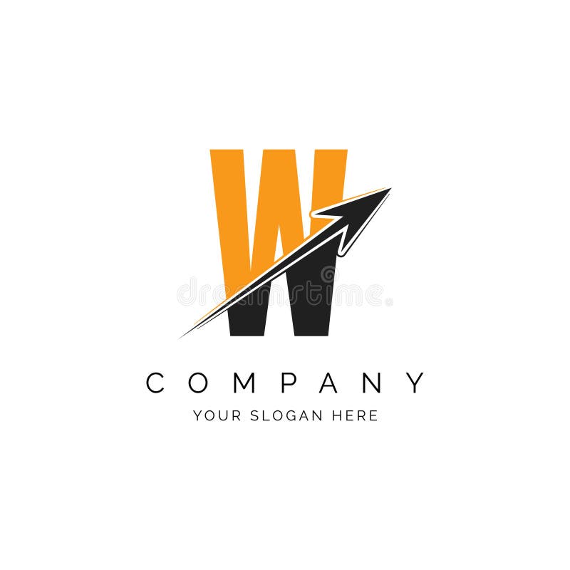 W Letter with Arrow Logo Template Illustration. W Alphabet Concept ...