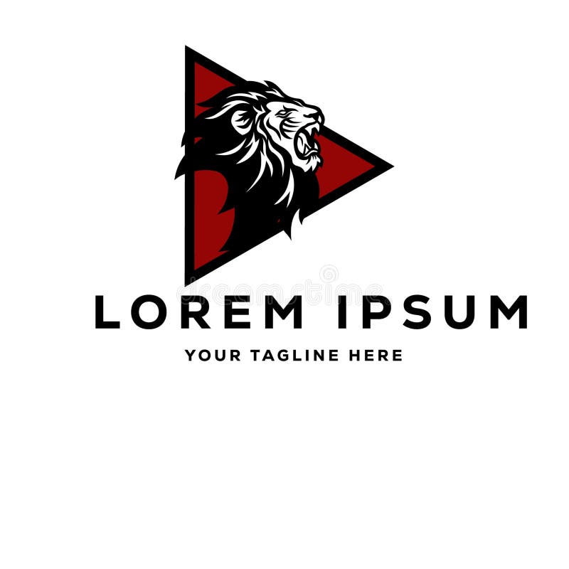 Lion with red triangle stock vector. Illustration of wildlife - 298175051