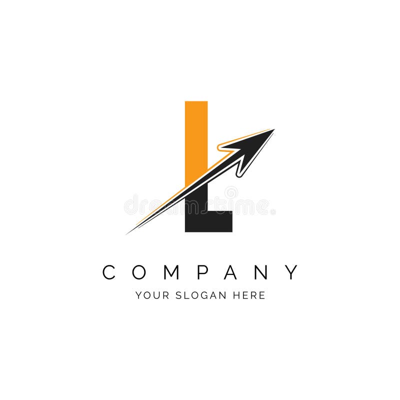 L Letter with Arrow Logo Template Illustration. L Alphabet Concept ...