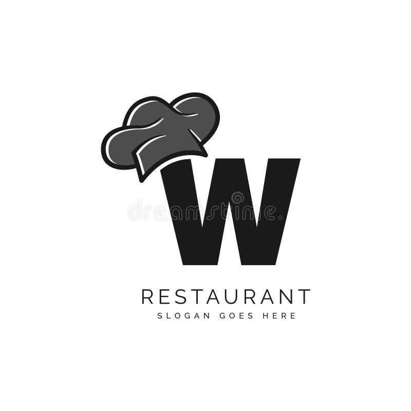 Letter W Logo with Chef S Hat for a Restaurant. Alphabet W Concept ...