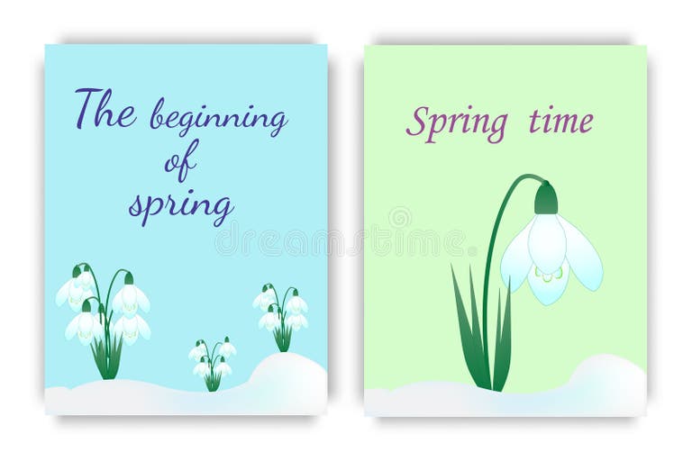 Poster with snowdrops stock vector. Illustration of floral - 299158480