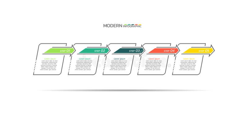Vector Process Business Infographic Template Colorful Design Stock ...