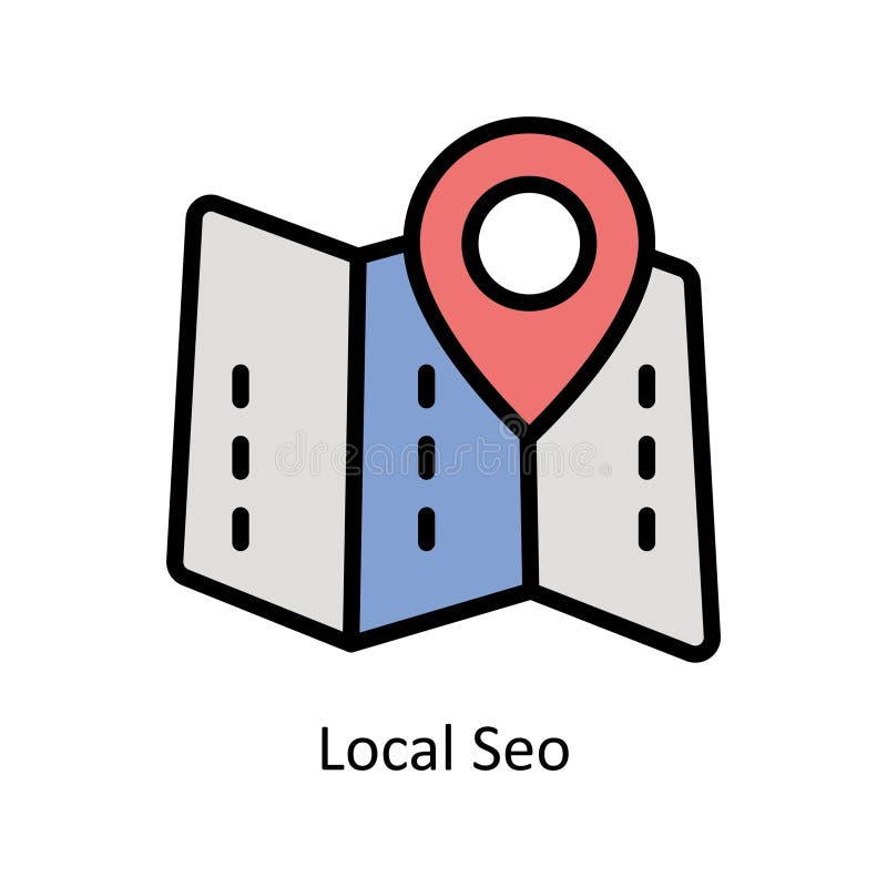 Local SEO Vector Filled Outline Icon Design Illustration. Business and ...