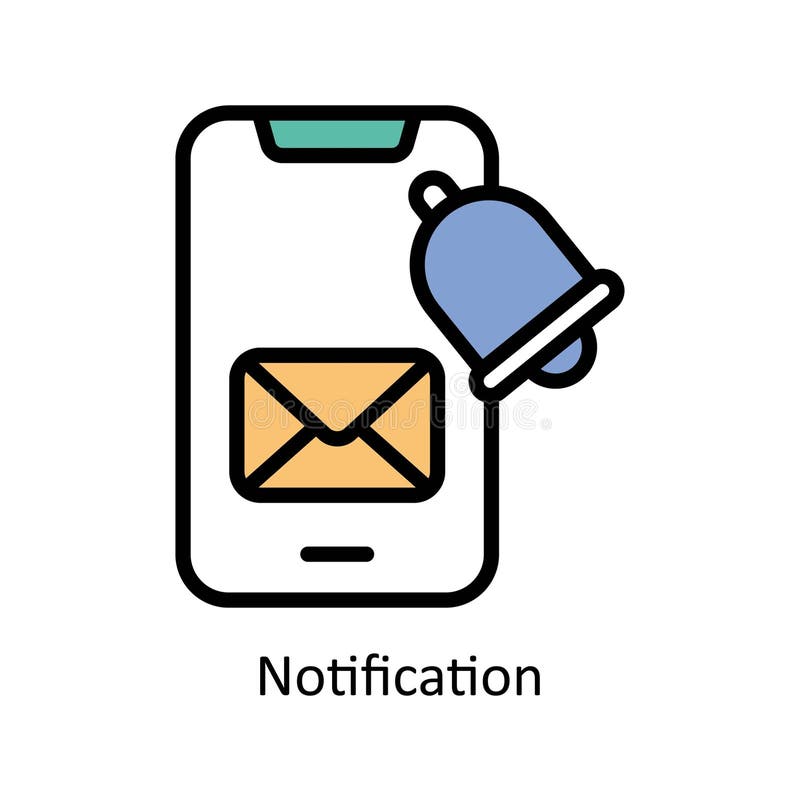Notification Vector Filled Outline Icon Design Illustration. Business ...