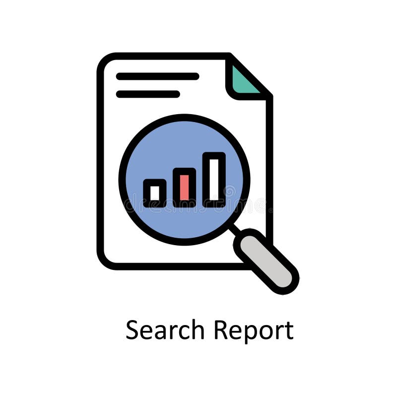 Search Report Vector Filled Outline Icon Design Illustration. Business ...