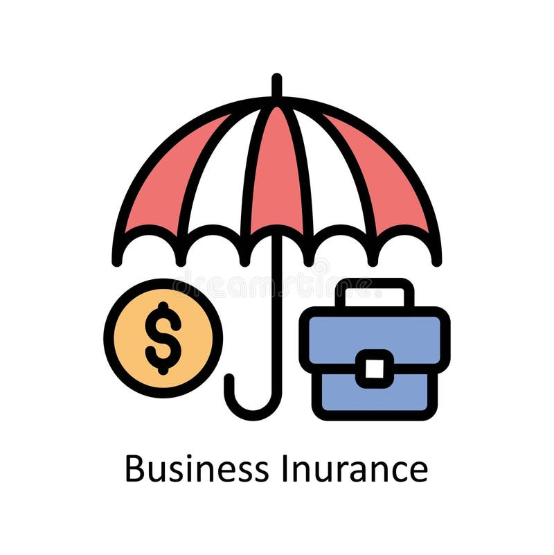 Business Insurance Vector Filled Outline Icon Design Illustration ...