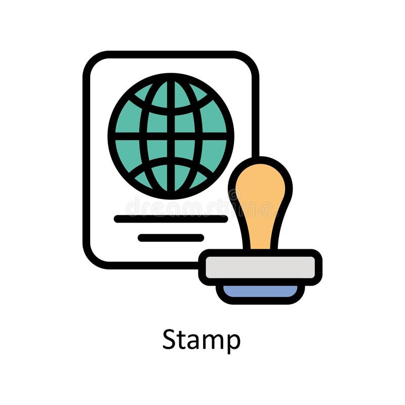 Stamp Vector Filled Outline Icon Design Illustration. Business and ...