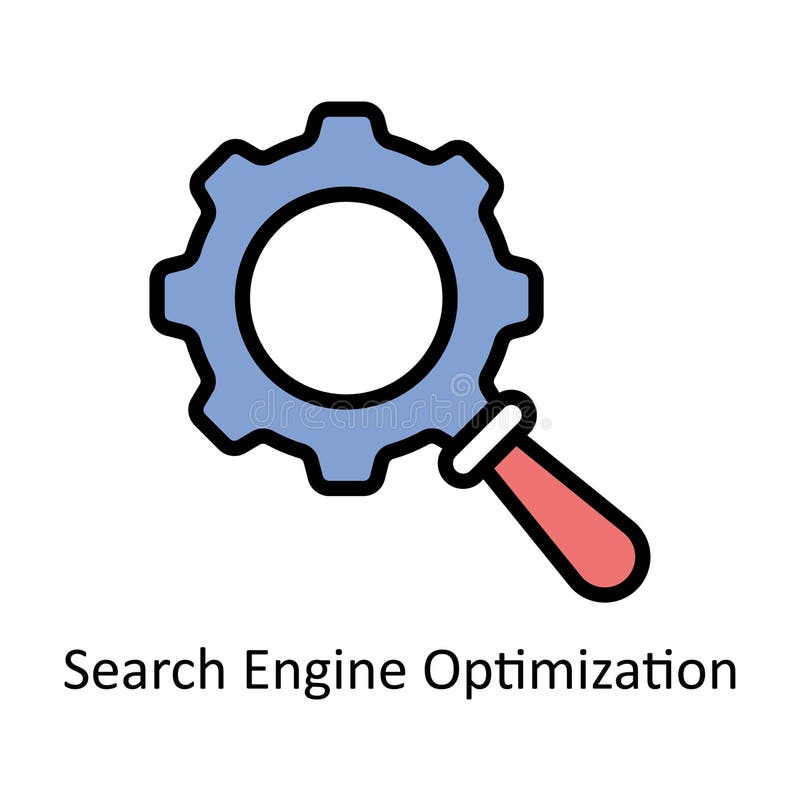 Search Engine Optimization Vector Filled Outline Icon Design . Business and Management Symbol on ...