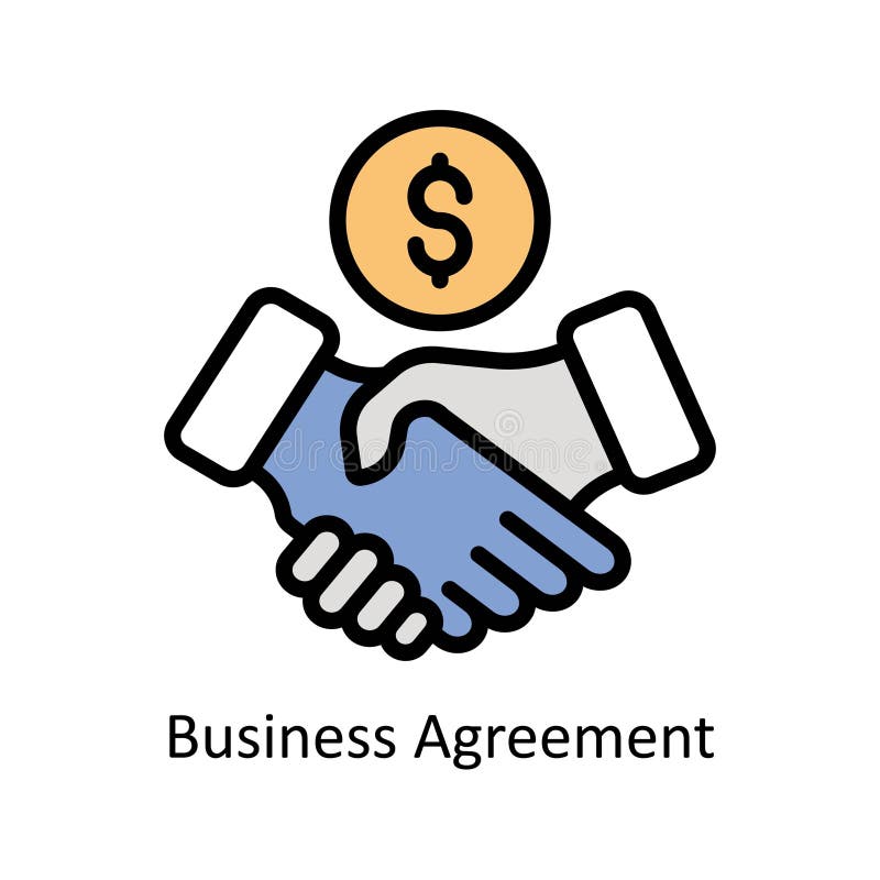 Business Agreement Vector Filled Outline Icon Design Illustration ...