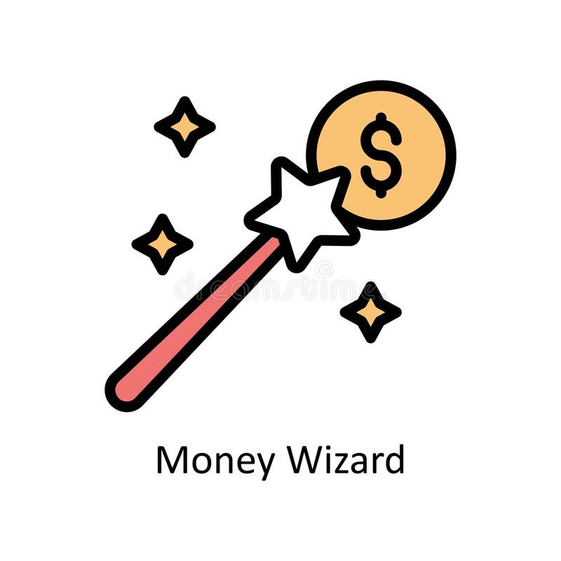 Money Wizard Vector Filled Outline Icon Design Illustration. Business ...