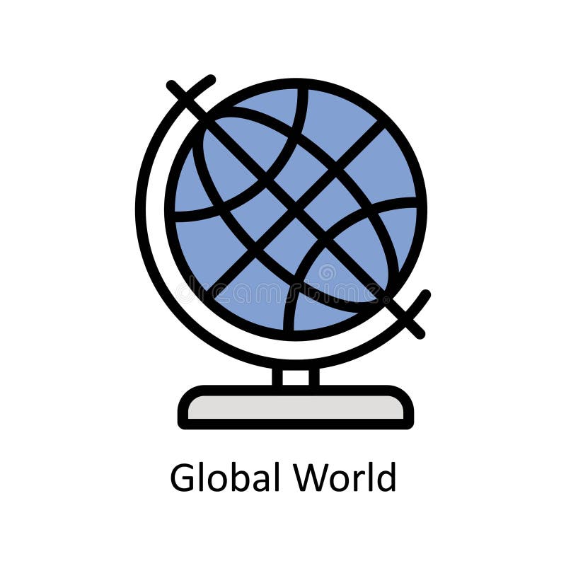 Global World Vector Filled Outline Icon Design Illustration. Business ...