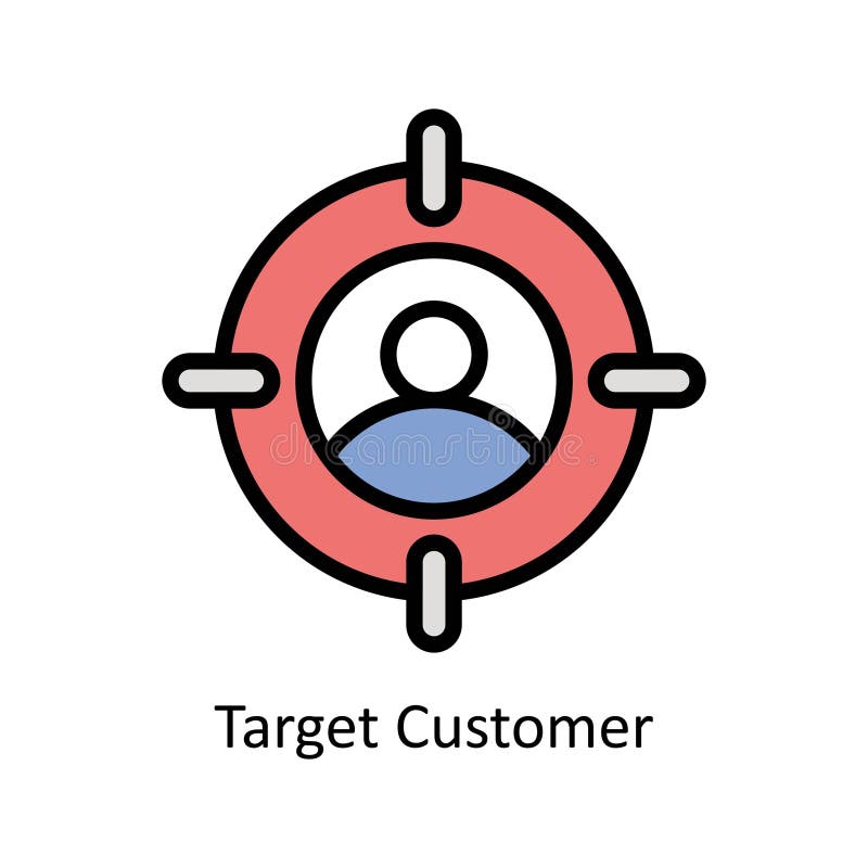 Target Customer Vector Filled Outline Icon Design Illustration ...